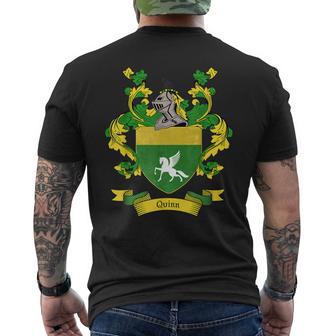 Quinn Family Crest Coat Of Arms T Mens Back Print T-shirt - Seseable