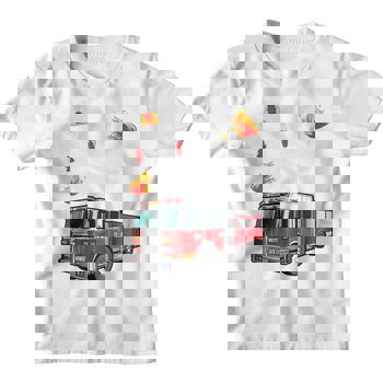 Kids Fire Truck 4Th Birthday Boy Firefighter 4 Year Old T Shirt Seseable UK
