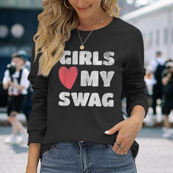 Retro Girl Swag Girls Love My Swag Heart Funny Hip Hop Music Lover
