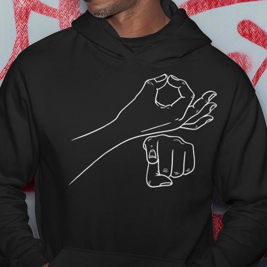 Hood Sign Language ILY LOVE AMERICAN SIGN LANGUAGE ZIP HOODIE NEVER