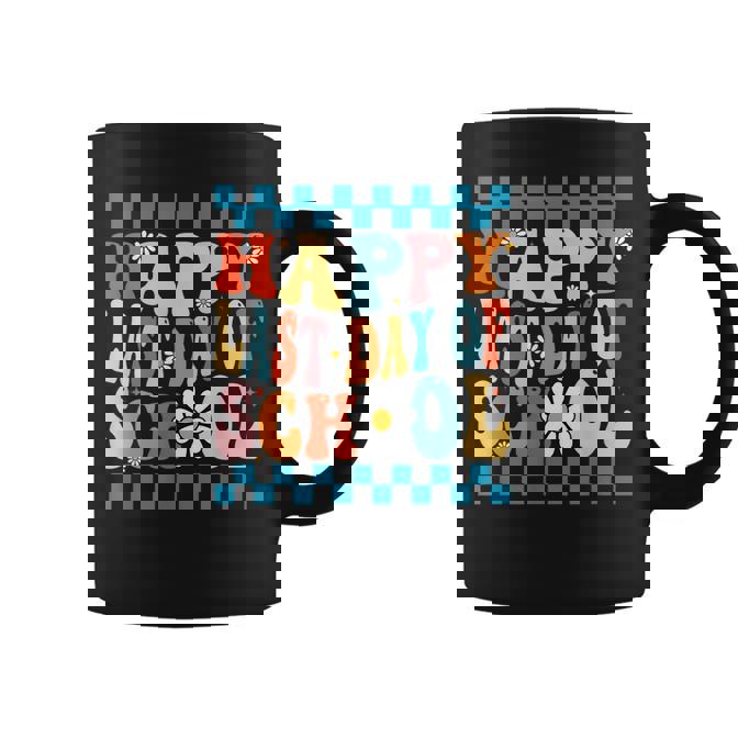 Happy Last Day Of School Groovy Students And Teachers Coffee Mug | Mazezy