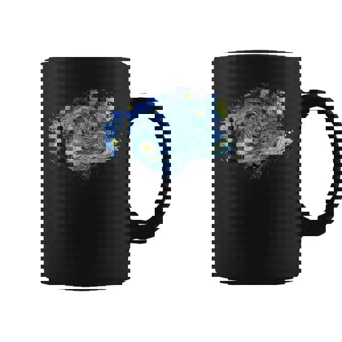 Starry Night Skibidi Toilet Costume Speaker Man Coffee Mug | Mazezy