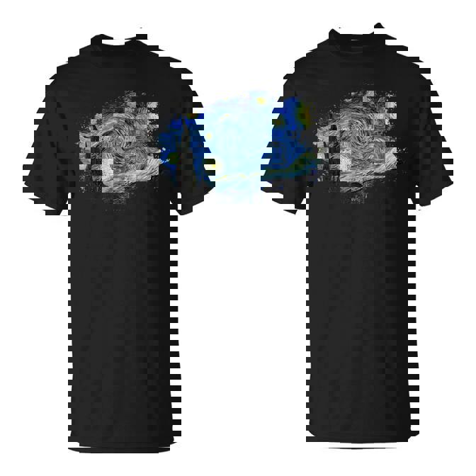 Van Gogh Starry Night Total Solar Eclipse 2024 T-Shirt | Mazezy