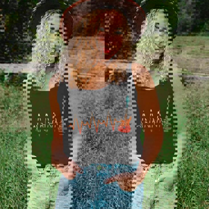 Retro Electric Guitar Heartbeat Guitarist Rock Music Band Unisex Tank ...