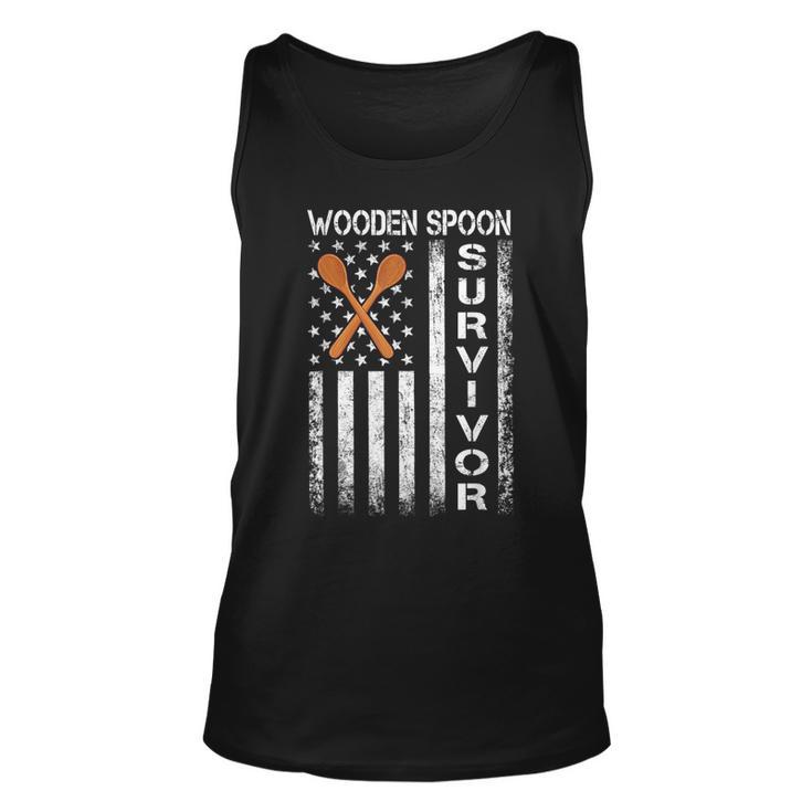 Wooden Spoon Survivor - Humor Expression Funny Us Flag Unisex Tank Top ...