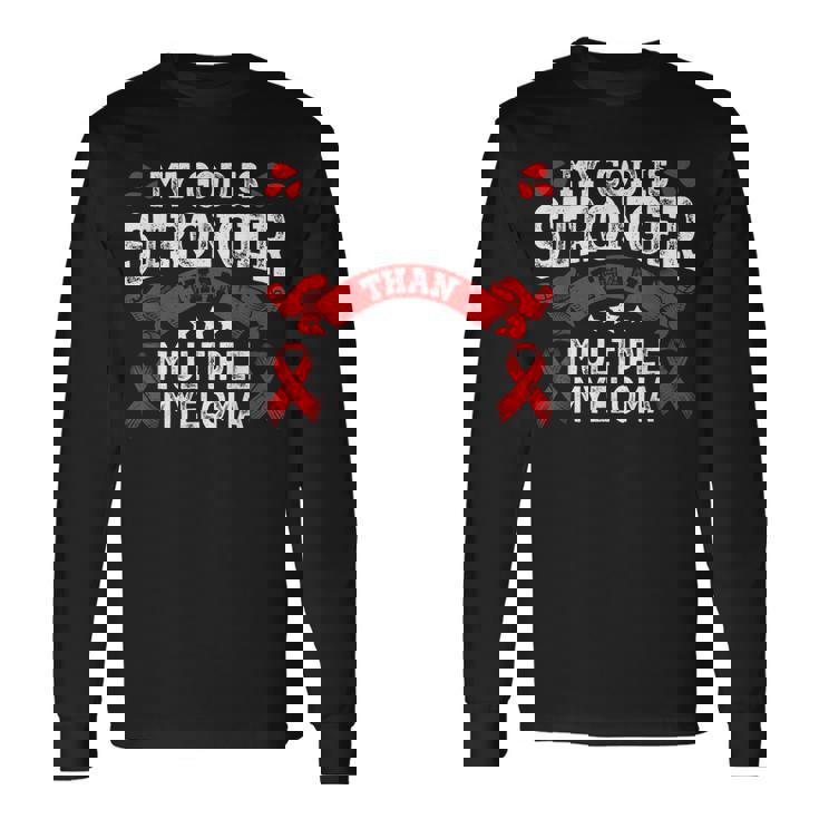 Blood Cancer Survivor Multiple Myeloma Awareness Red Ribbon Long Sleeve ...