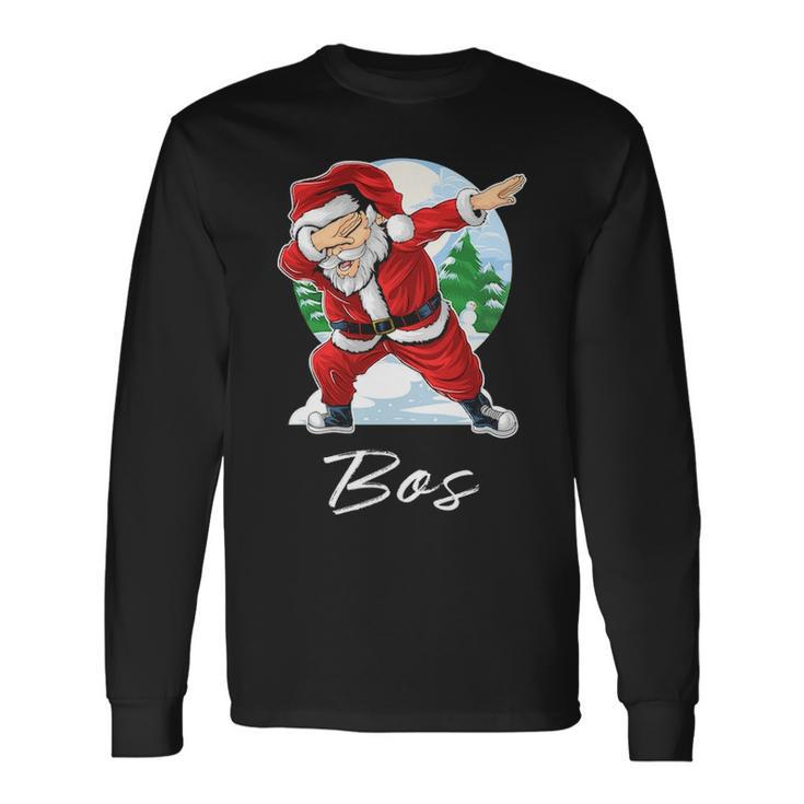 Bos Name Santa Bos Long Sleeve T-Shirt - Seseable