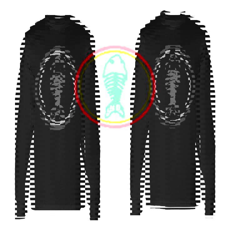 Fishbone Retro Fishing Lover Long Sleeve T-Shirt - Seseable