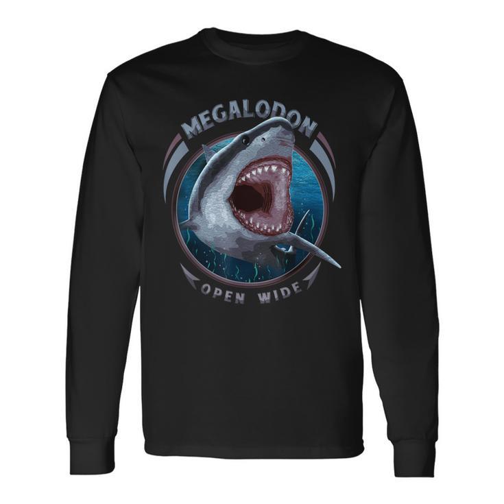 Megalodon Giant Shark Long Sleeve T-Shirt - Seseable