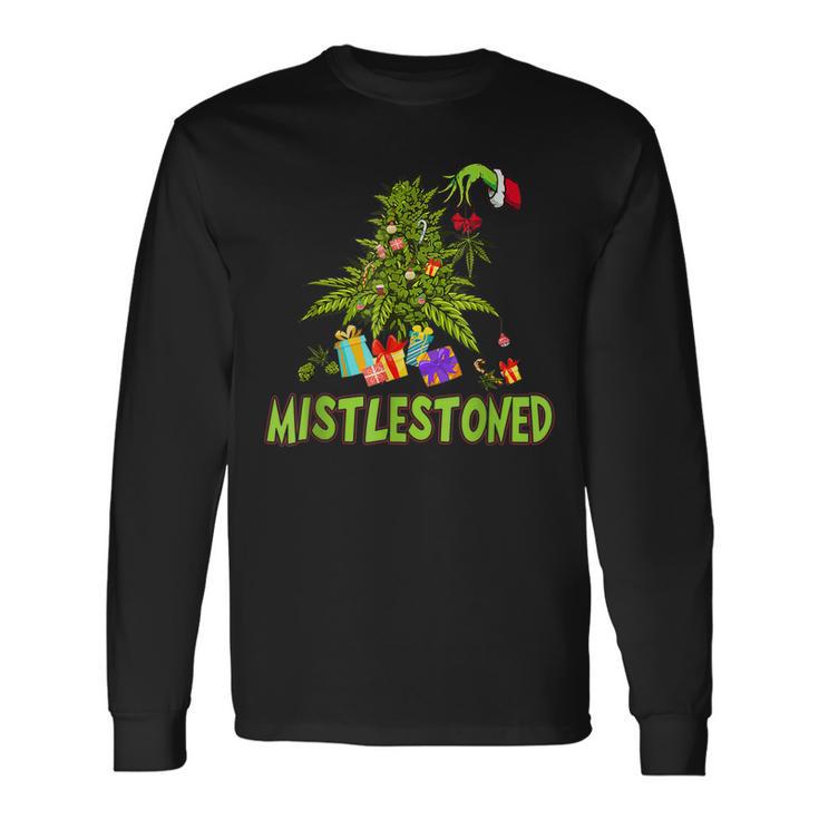 Mistlestoned Vintage Christmas Weed Smoker Men Women Long Sleeve T ...