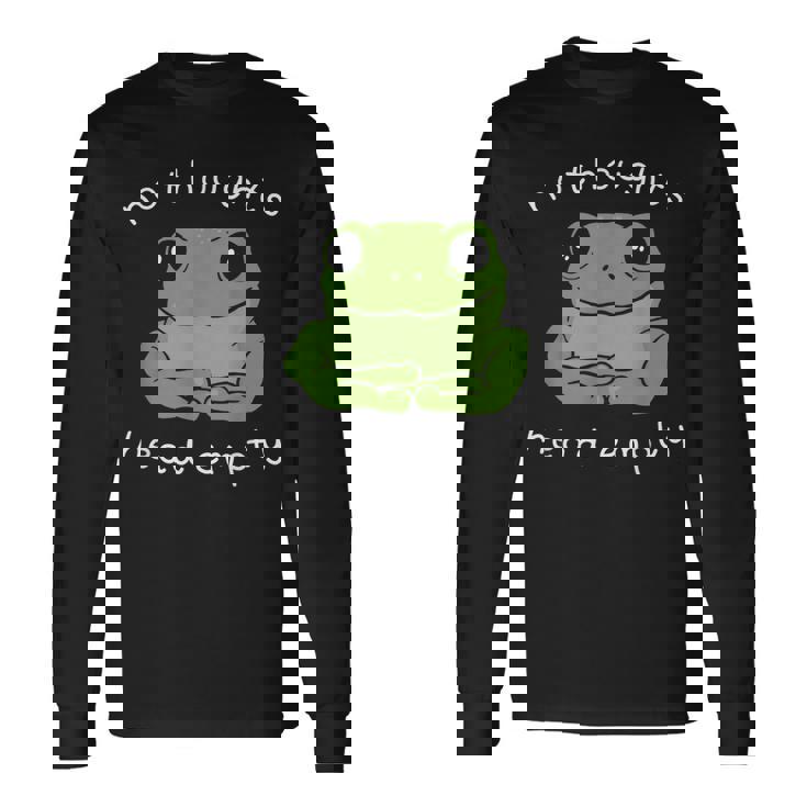 No Thoughts Head Empty Cute Frog Meme Aesthetic Men's Back Print T-shirt | Mazezy