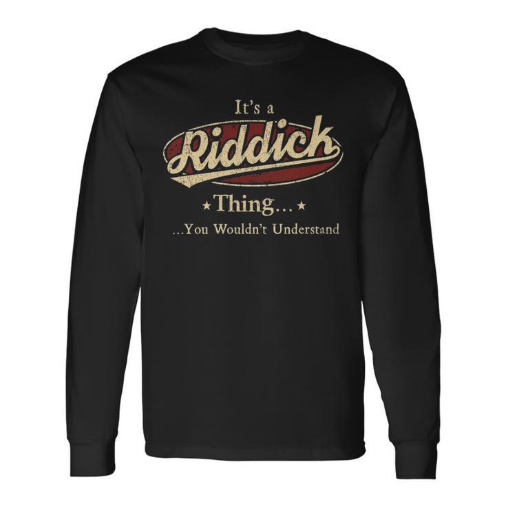 Riddick Personalized Name Name Print S With Name Riddick Long Sleeve T ...