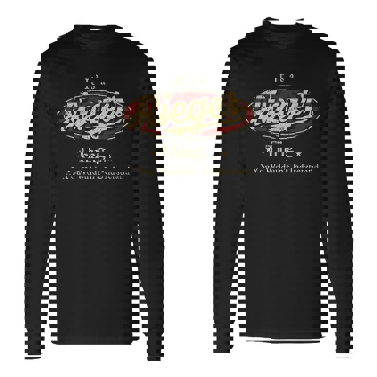 Rieger Personalized Name Name Print S With Name Rieger Long Sleeve T ...