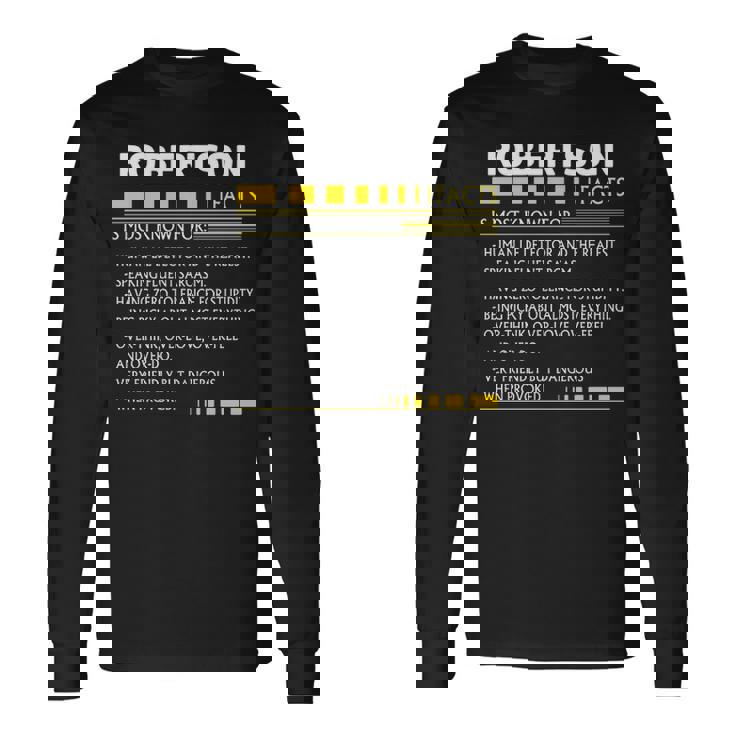 Robertson Name Robertson Facts V2 Long Sleeve T-Shirt | Seseable