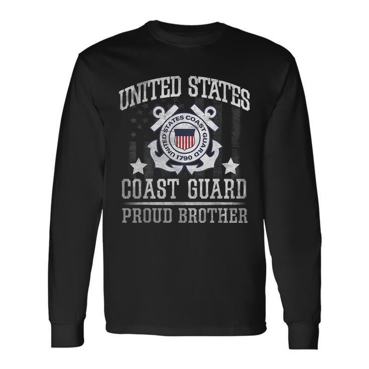 Us Coast Guard Proud Brother Uscg Long Sleeve T-Shirt - Seseable