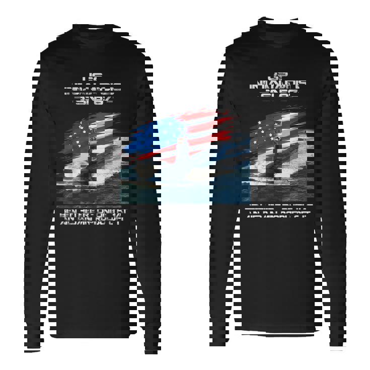 Uss Indianapolis Ssn-697 American Flag Submarine Veteran Long Sleeve T ...