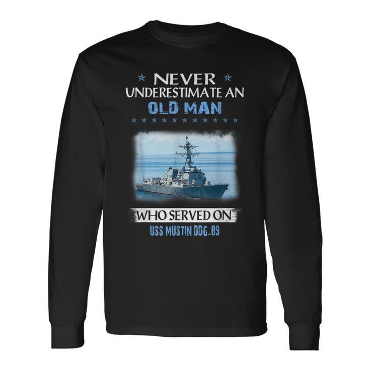 Uss Mustin Ddg-89 Destroyer Class Veterans Day Father Day Long Sleeve T ...