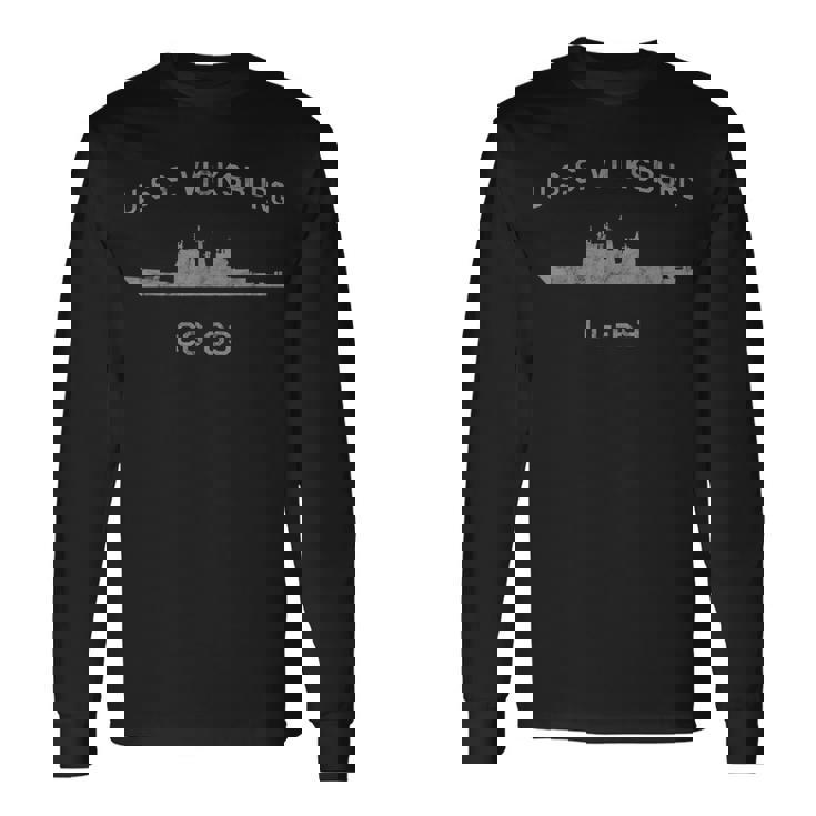 Uss Vicksburg Cg-69 Ship Waterline Profile Unisex Long Sleeve | Seseable
