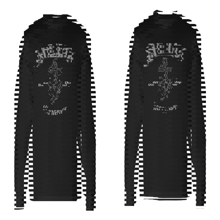 Vintage Navy Shellback Proud Sailor Born Salty Long Sleeve T-Shirt ...