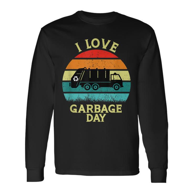 Vintage Recycling Trash I Love Garbage Day Men Women Long Sleeve T ...