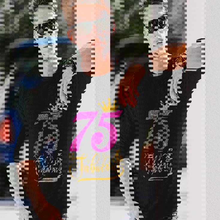 75 Years Old 75 & Fabulous 75Th Birthday Queen Crown V2 Men Women Long ...