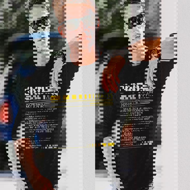 Chandler Name Chandler Facts V2 Long Sleeve T-Shirt - Seseable