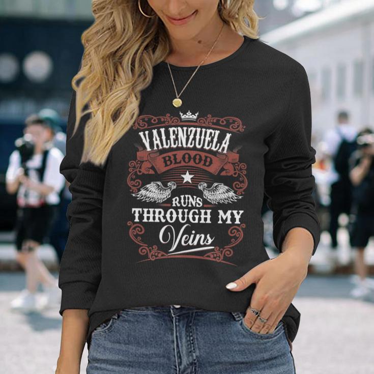Valenzuela Blood Runs Through My Veins Name Vintage V2 Long Sleeve T ...