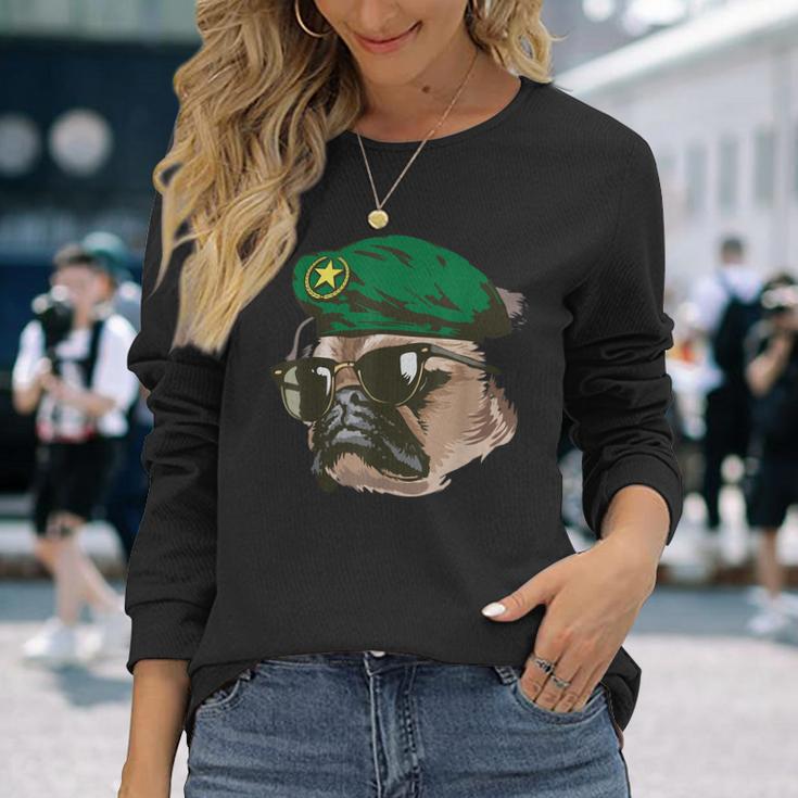 Veteran Pug Dog Army Soldier Funny Animal Military Gifts Men Women Long ...