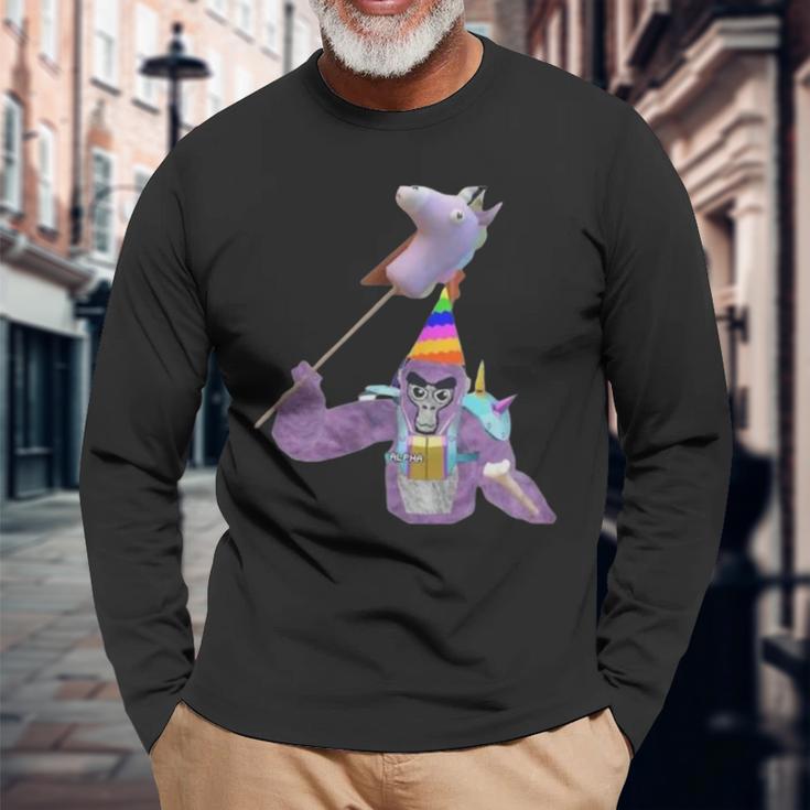 Gorilla Tag Alpha Monke Vr Gamer For N Long Sleeve T-Shirt T-Shirt | Mazezy