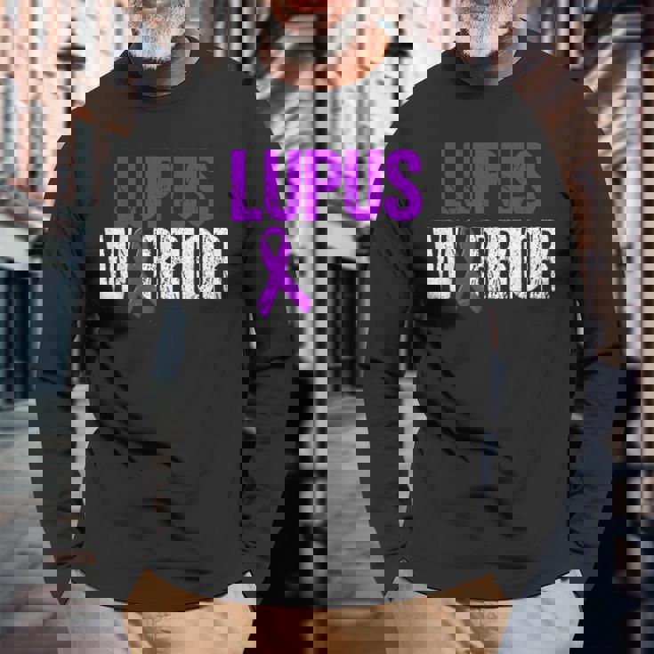 Lupus Warrior Purple Awareness Ribbon Long Sleeve T-Shirt T-Shirt | Mazezy