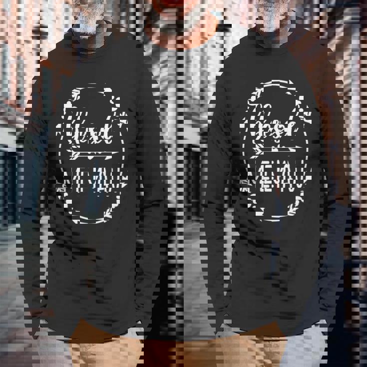 Mother Blessed Meemaw Happy Cute Grandma Birthday Mom Long Sleeve T ...