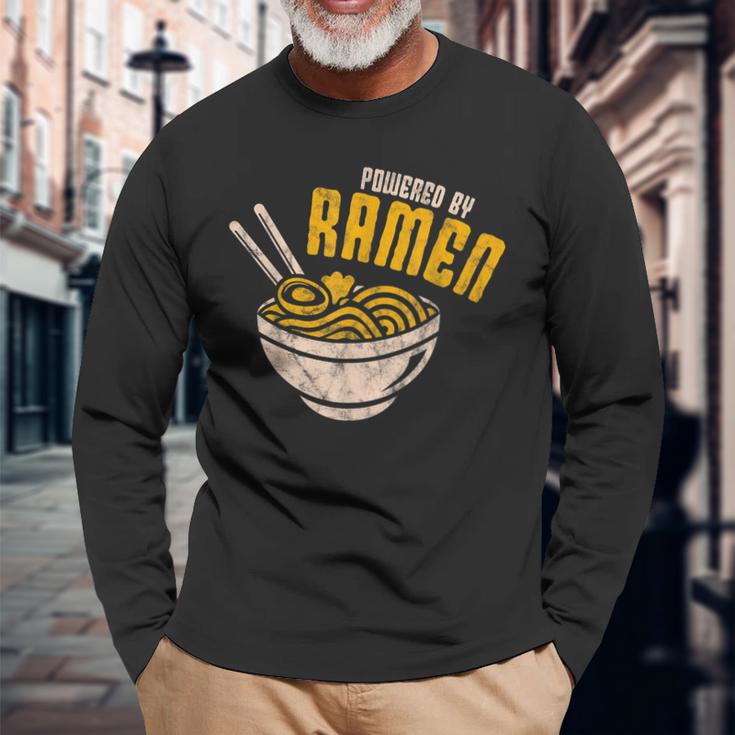Powered By Ramen Japanese Love Anime Noodles Long Sleeve T-Shirt - Seseable
