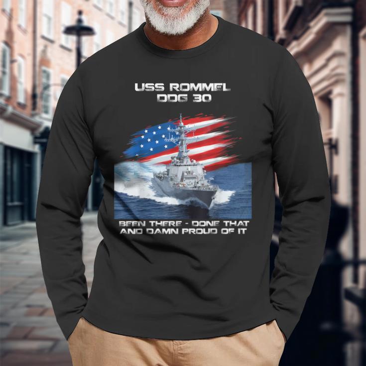 Uss Rommel Ddg-30 Destroyer Ship Usa Flag Veteran Father Day Long ...