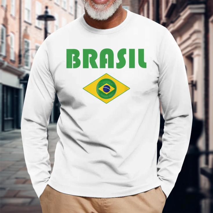 Brasil Fan Brazil Retro Soccer Vintage Brazilian Flag Men Women Long ...