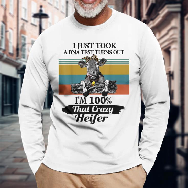 I Just Took A Dna Crazy Heifer Cow Long Sleeve T-Shirt T-Shirt | Mazezy