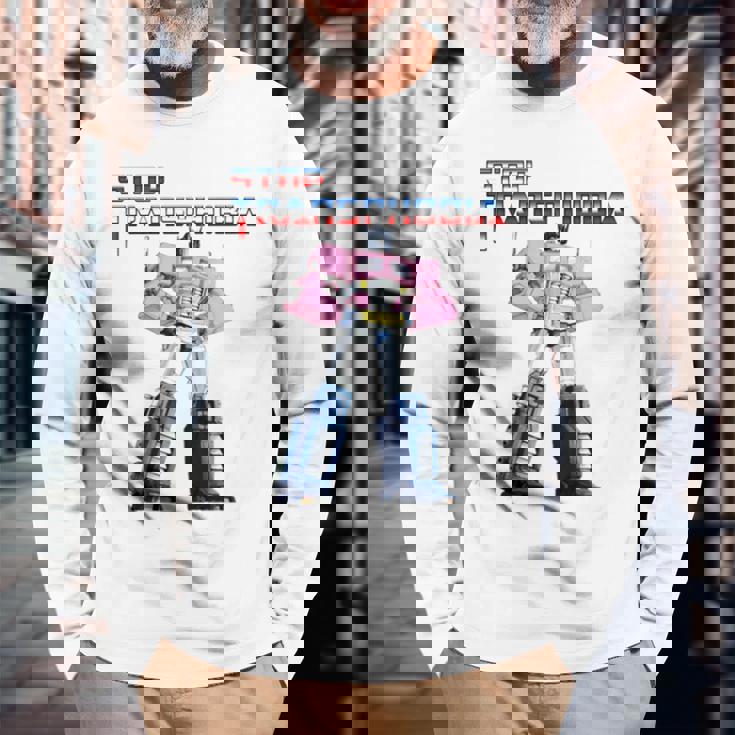 Stop Transphobia Optimus Prime Long Sleeve T-Shirt T-Shirt | Mazezy