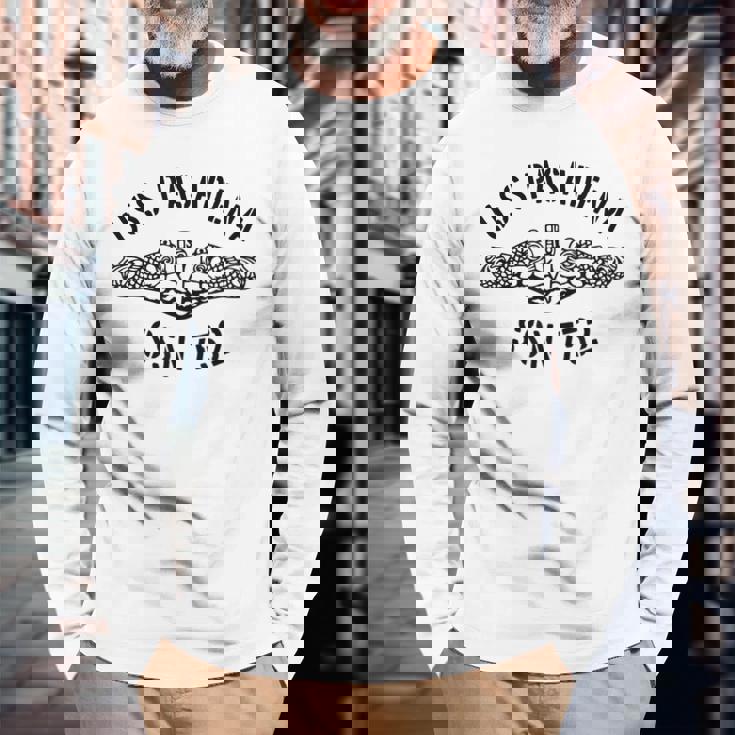 Uss Pasadena Ssn 752 Attack Submarine Badge Vintage Long Sleeve T-Shirt ...