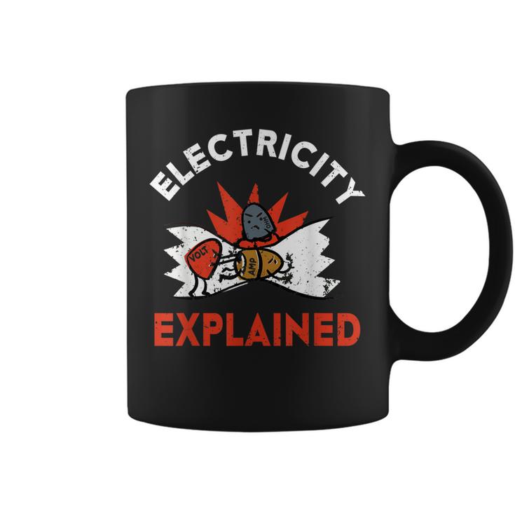Electrician Funny Retro Electricity Explained Ohm Volt Amp Coffee Mug ...