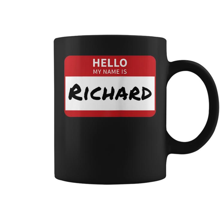 Richard Name Tag Hello My Name Is Sticker Coffee Mug | Seseable