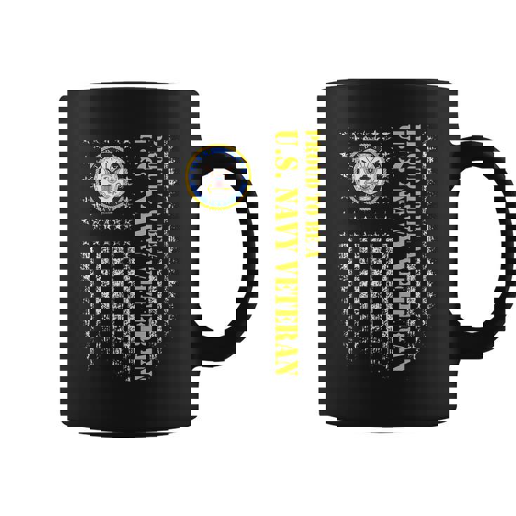 American Flag Proud To Be A Us Navy Military Veteran V2 Coffee Mug ...