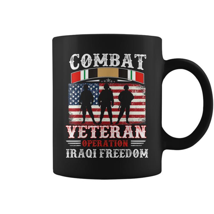 Combat Veteran Iraqi Freedom Military Usa American Flag Coffee Mug | Mazezy