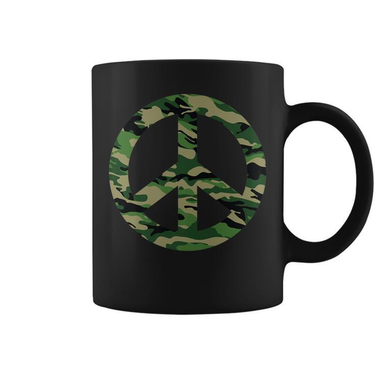 Cool Peace Sign Camouflage For Military Boys & Girls Coffee Mug | Mazezy