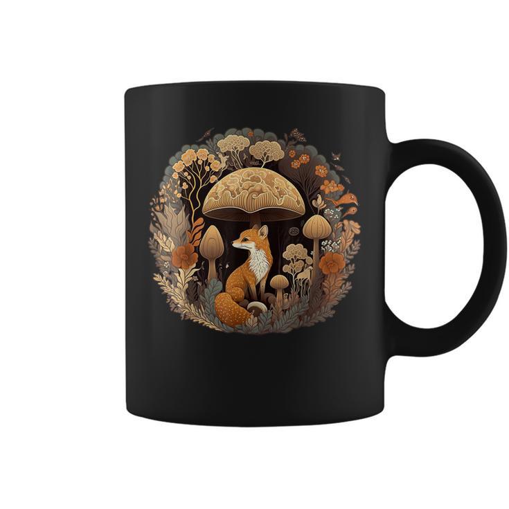 Cute Cottagecore Floral Fox Aesthetic Girls Women Graphic Coffee Mug ...