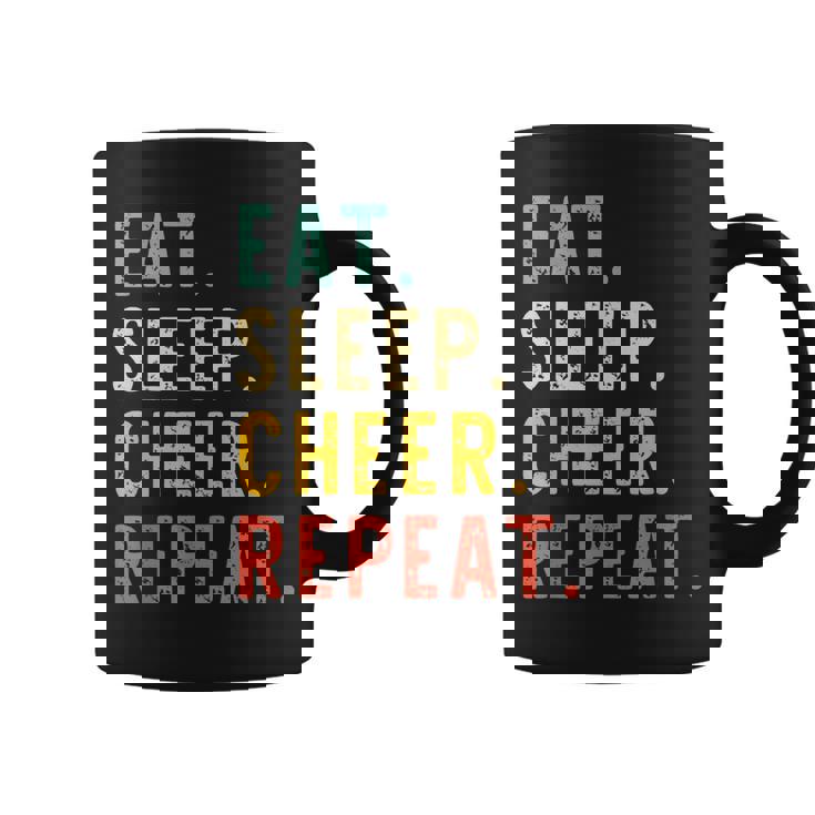 Eat Sleep Cheer Repeat Cheerleading Cheerleader Vintage Coffee Mug | Mazezy