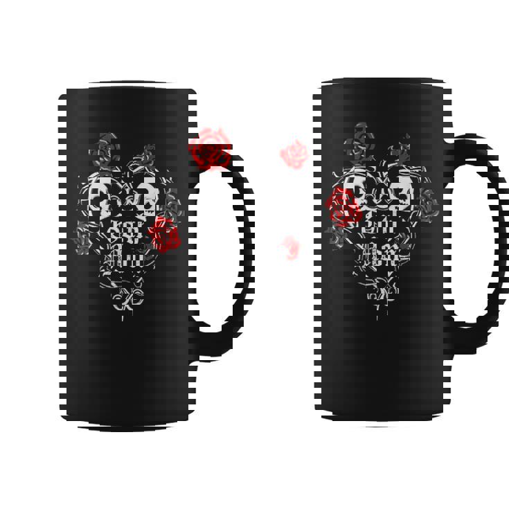 Goth Mom Gothic Mothers Day Heart Rose Skull Thorns Coffee Mug - Seseable