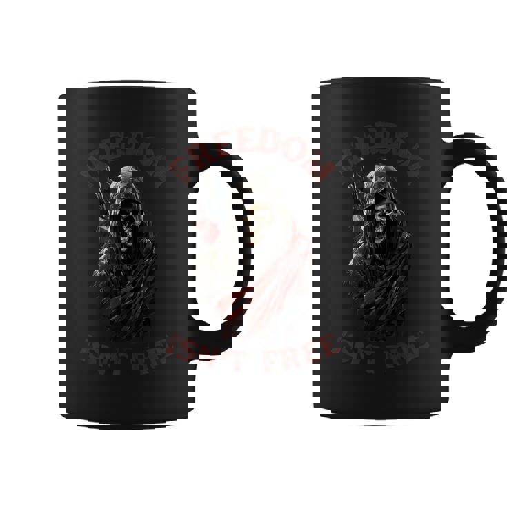 Gothic Freedom Isnt Free Patriotic Grim Reaper Skull Coffee Mug | Mazezy