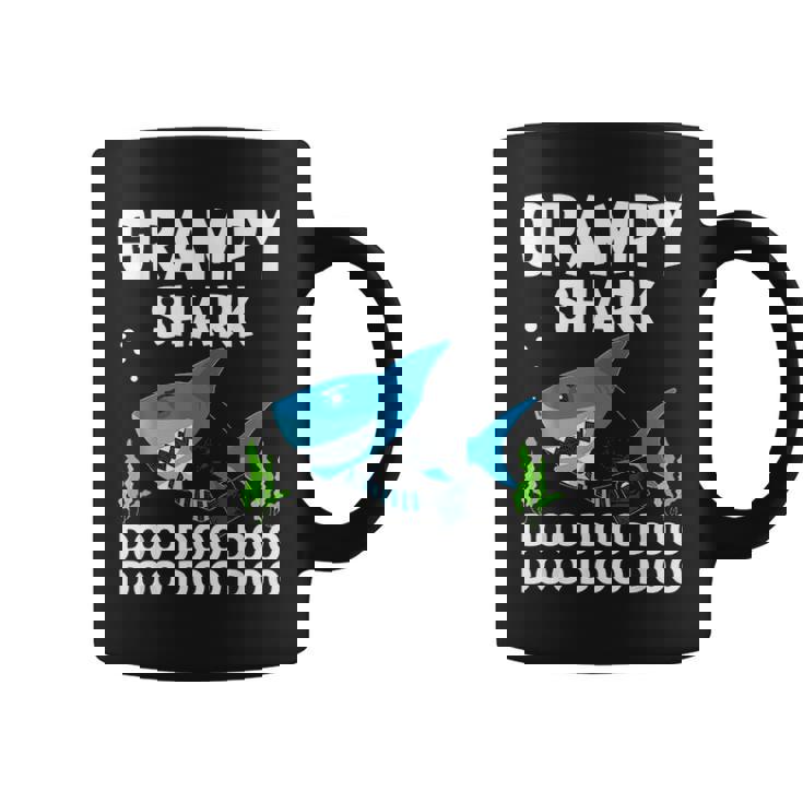 Grampy Shark Fathers Day Gift From Wife Son Daughter Coffee Mug | Seseable
