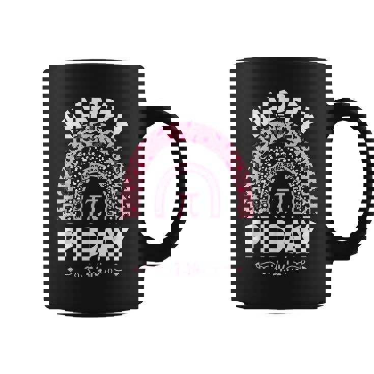 Happy Pi Day 314 Pi Symbol Math Teacher Leopard Rainbow Coffee Mug ...