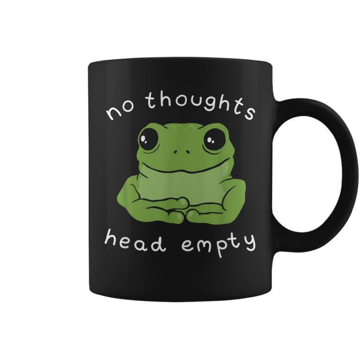 No Thoughts Head Empty Cute Frog Meme Aesthetic Men's Back Print T ...