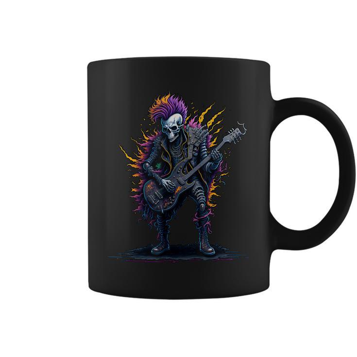 Punk Rock N Roll Skeleton Coffee Mug | Mazezy
